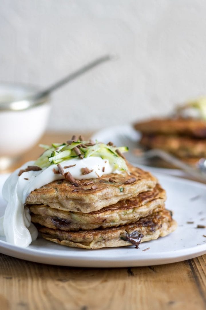 Chocolate Zucchini Pancakes - Veggie Desserts