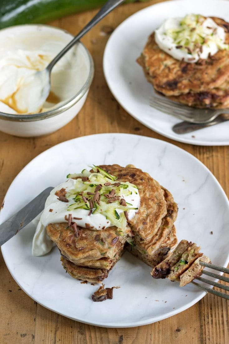 Chocolate Zucchini Pancakes - Veggie Desserts