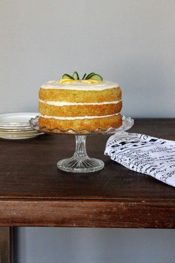 Lemon and Cucumber Cake with Gin Icing - Veggie Desserts
