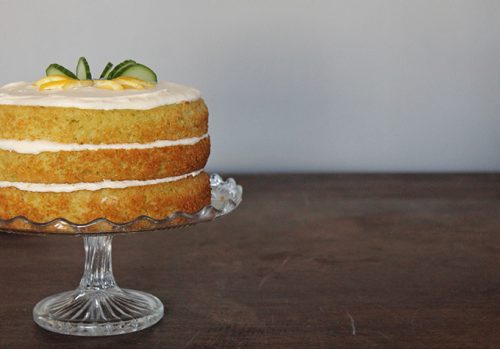 Lemon and Cucumber Cake with Gin Icing - Veggie Desserts