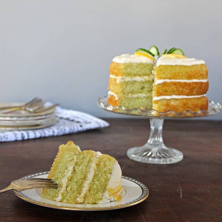 Lemon and Cucumber Cake with Gin Icing - Veggie Desserts
