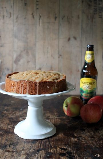 Apple Cider Cake with Salted Cider Caramel Drizzle - Veggie Desserts