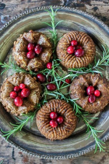 Mini Bundt Chestnut Loaf with Sage Gravy - Veggie Desserts