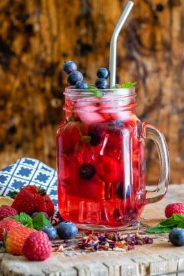 Berry Iced Tea with Ginger and Mint - Veggie Desserts