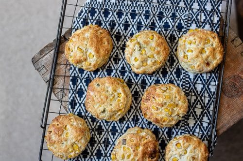 Sweetcorn Jalapeño Scones with Goat's Cheese - Veggie Desserts