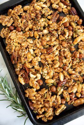 Rosemary Maple Spiced Roasted Nuts - Veggie Desserts