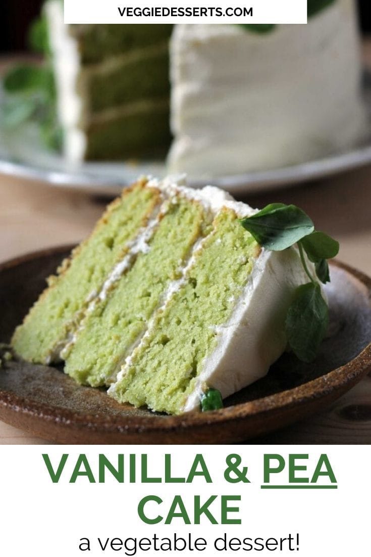 Sweet Vanilla Pea Cake with Lemon Icing (vegetable cake)
