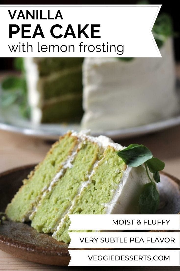 Sweet Vanilla Pea Cake with Lemon Icing (vegetable cake)