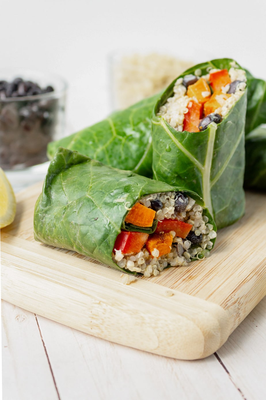 Collard Green Wraps with Sweet Potato - Veggie Desserts