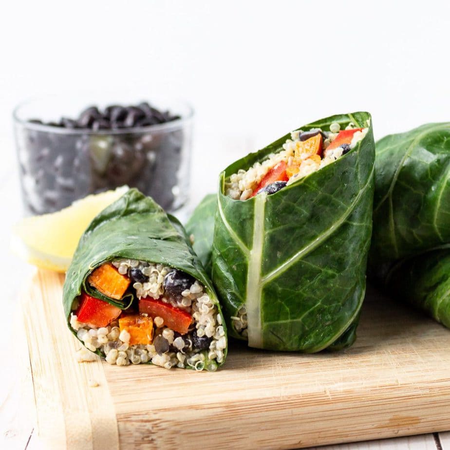 Collard Green Wraps with Sweet Potato - Veggie Desserts