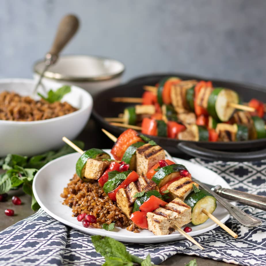 Persian Grilled Vegetable Tofu Skewers - Veggie Desserts