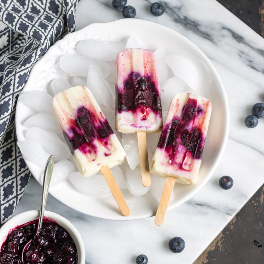 Blueberry Yogurt Popsicles - Veggie Desserts