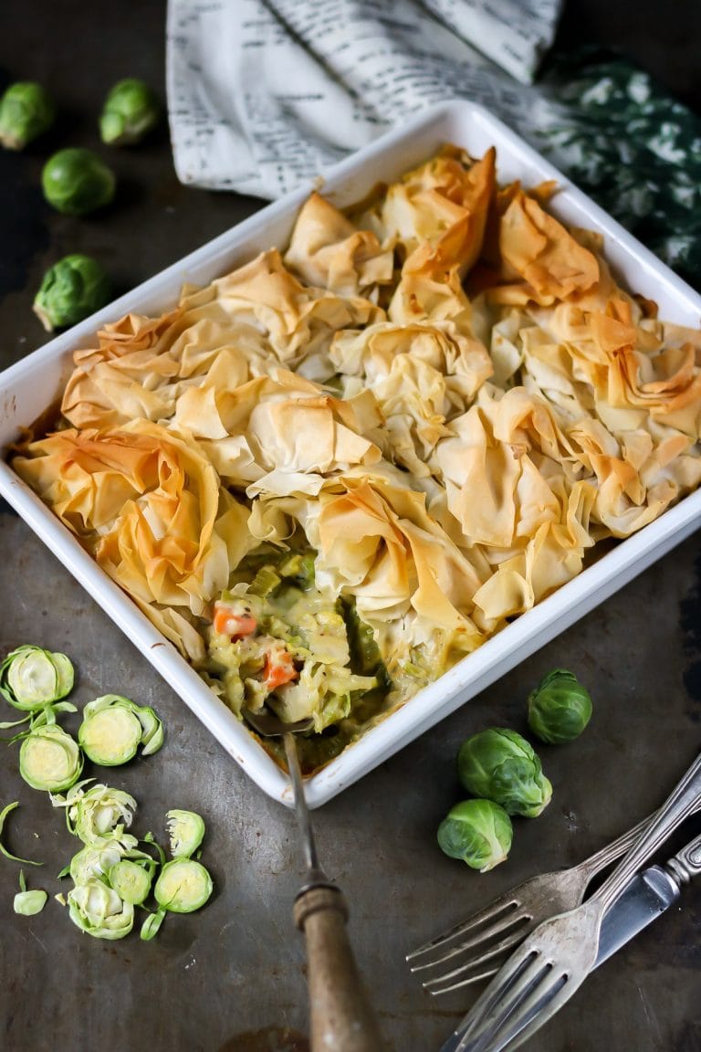Creamy Brussels Sprout Filo Pie - Veggie Desserts