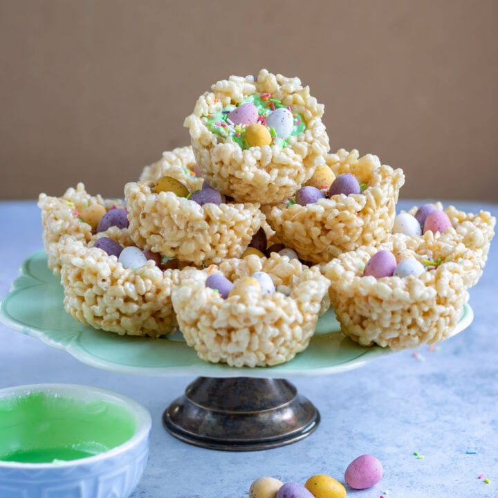 Easter Rice Krispie Nests - Veggie Desserts