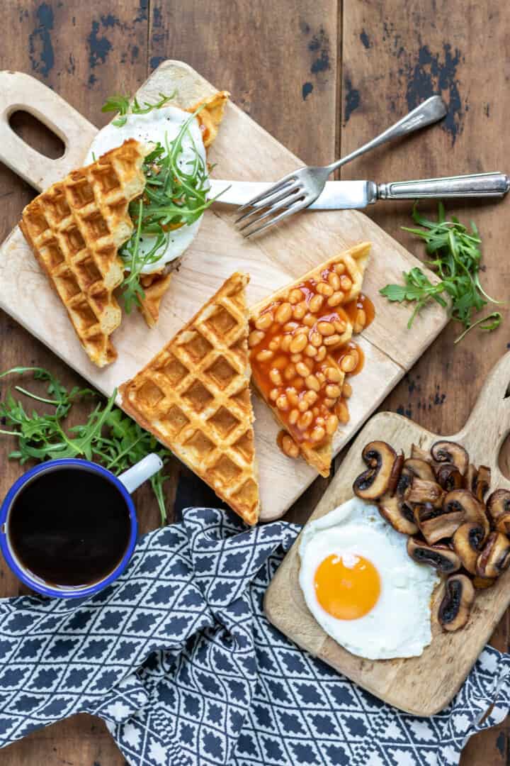 Waffle Breakfast Sandwiches - Veggie Desserts