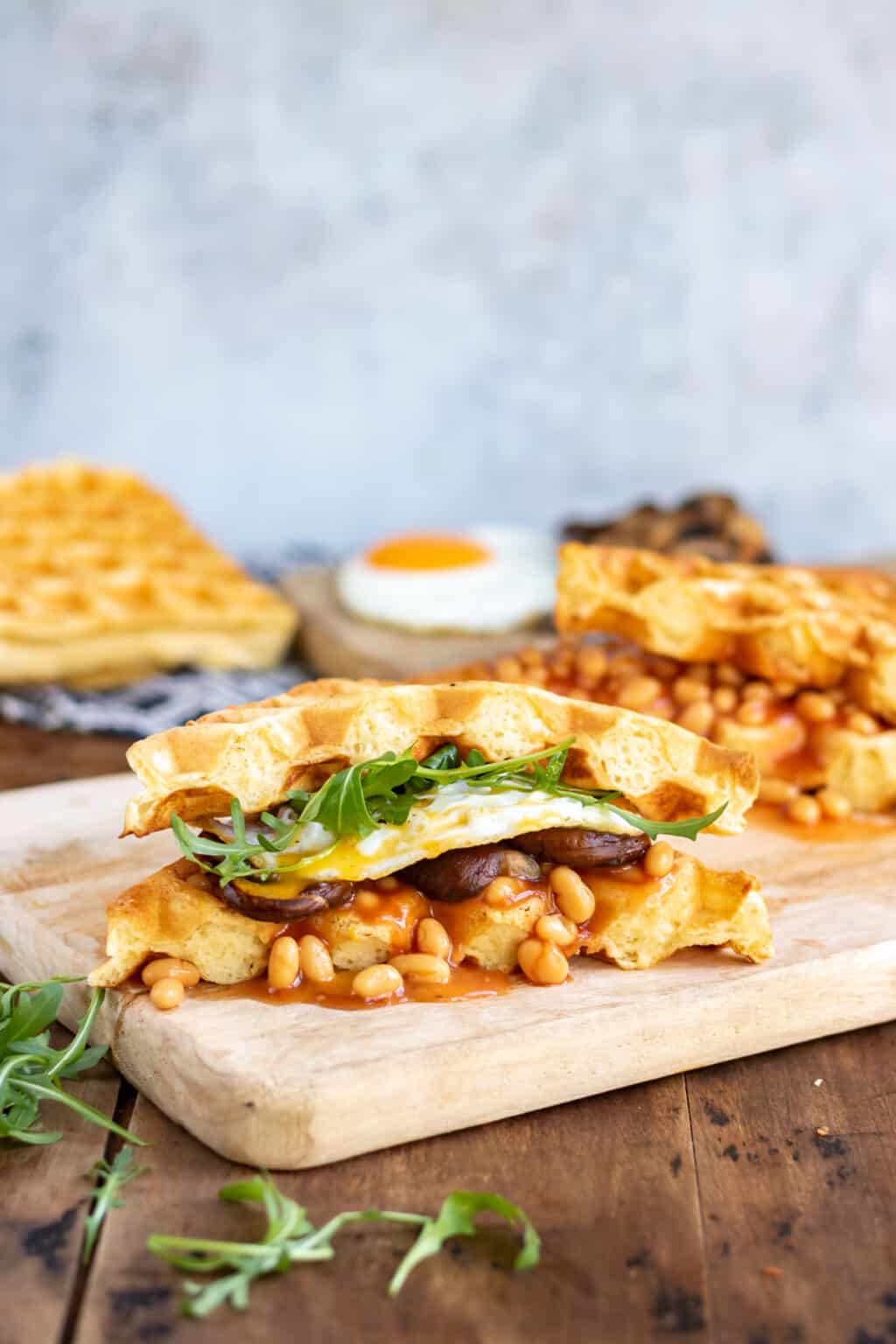 Waffle Breakfast Sandwiches - Veggie Desserts