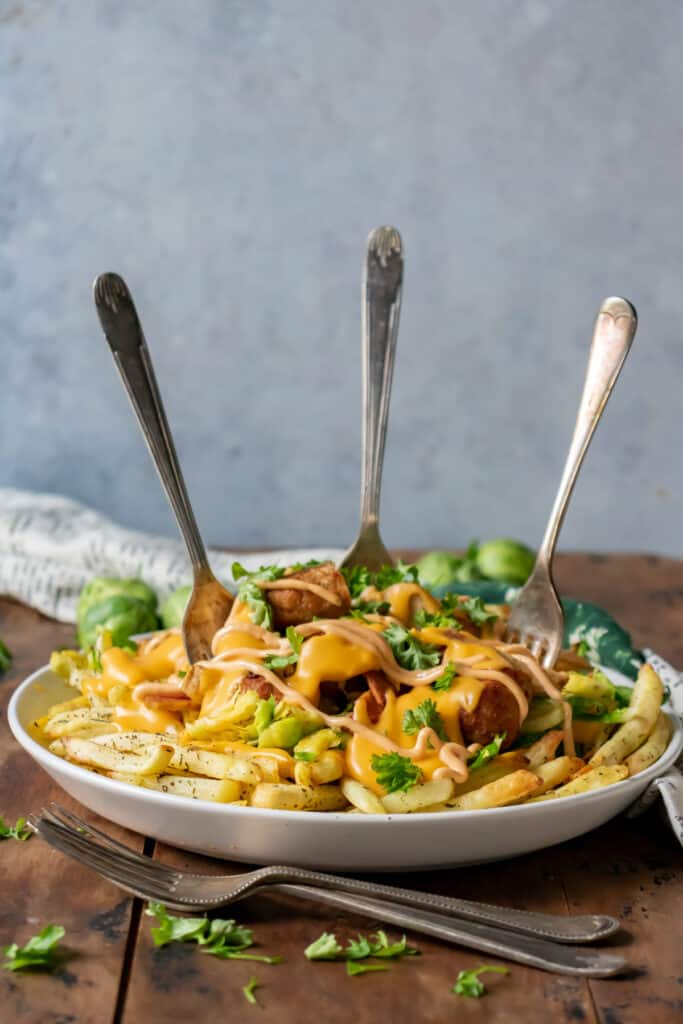 Christmas Leftovers Loaded Fries - Veggie Desserts