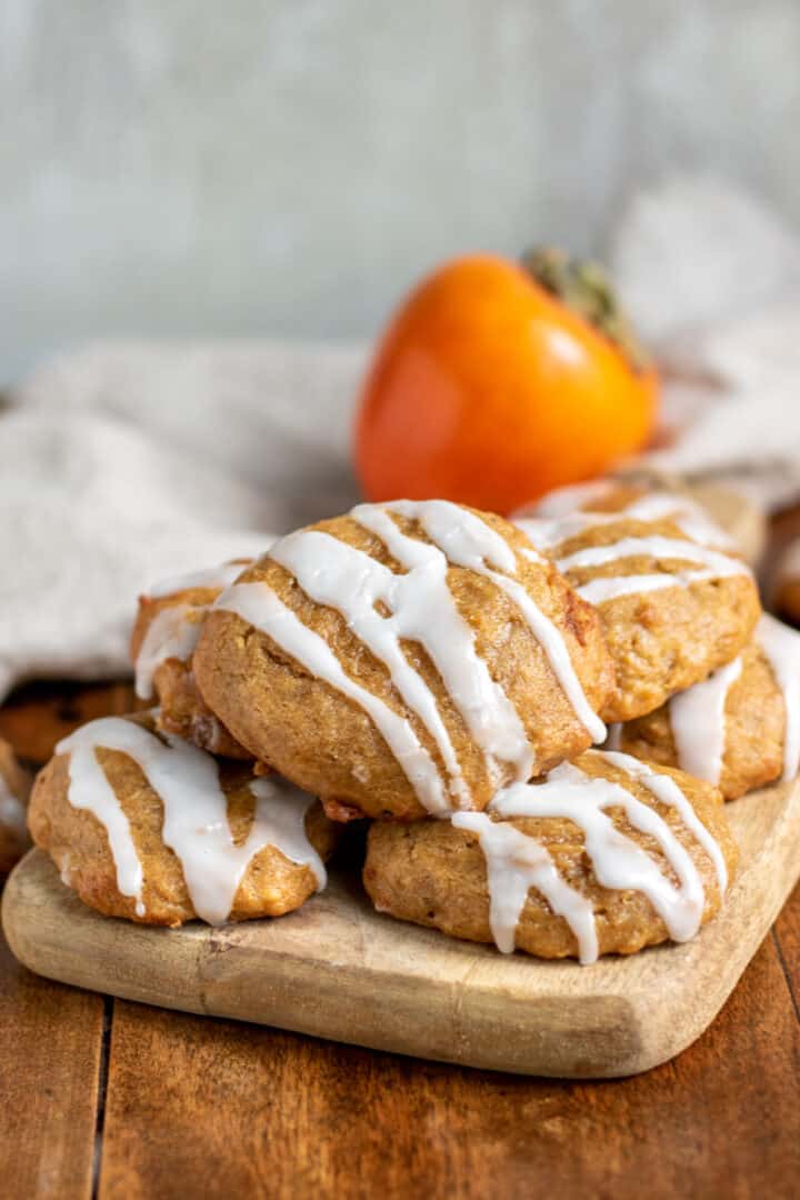 Persimmon Cookies with Vanilla Glaze - Veggie Desserts