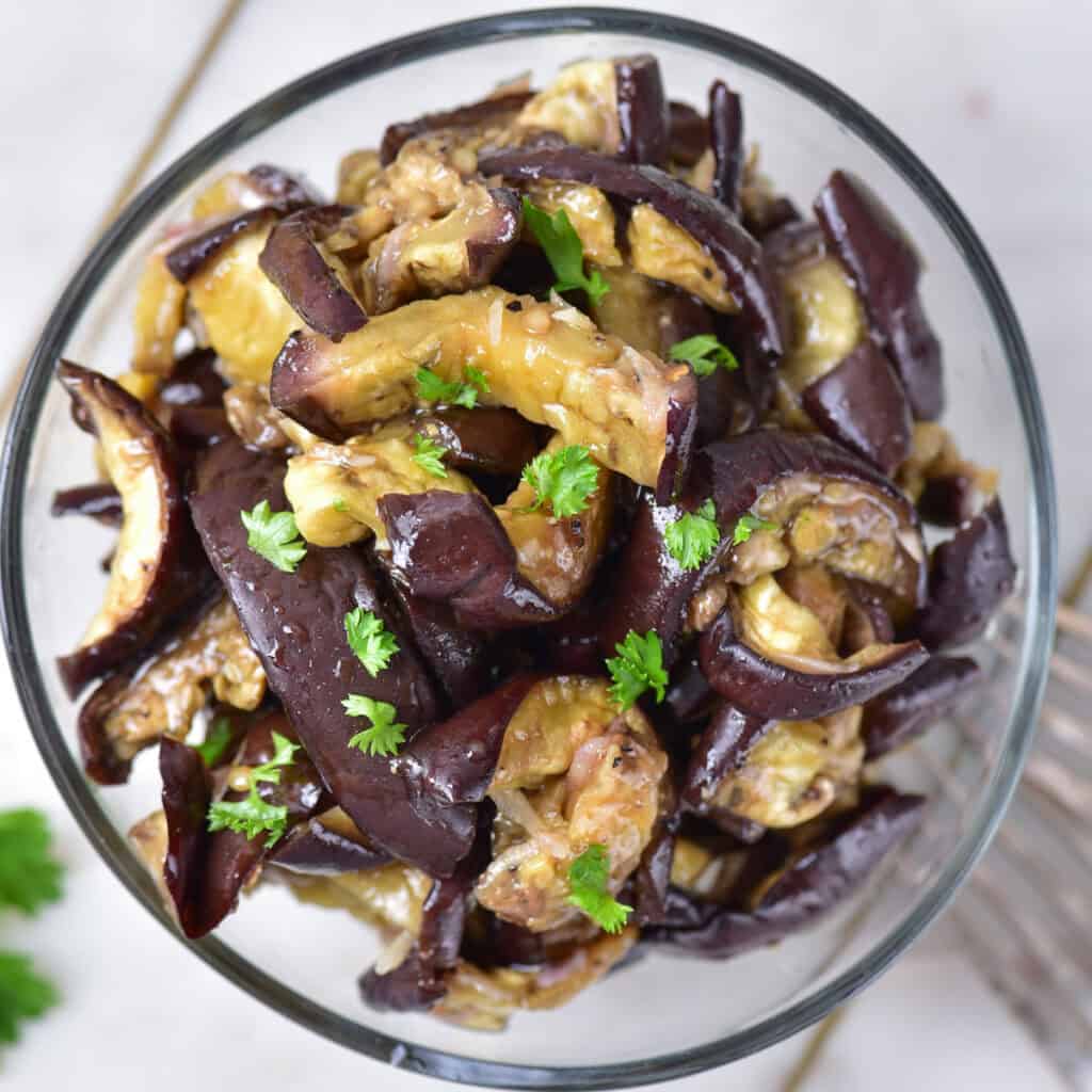 Roasted Aubergine with Honey Garlic Sauce - Veggie Desserts